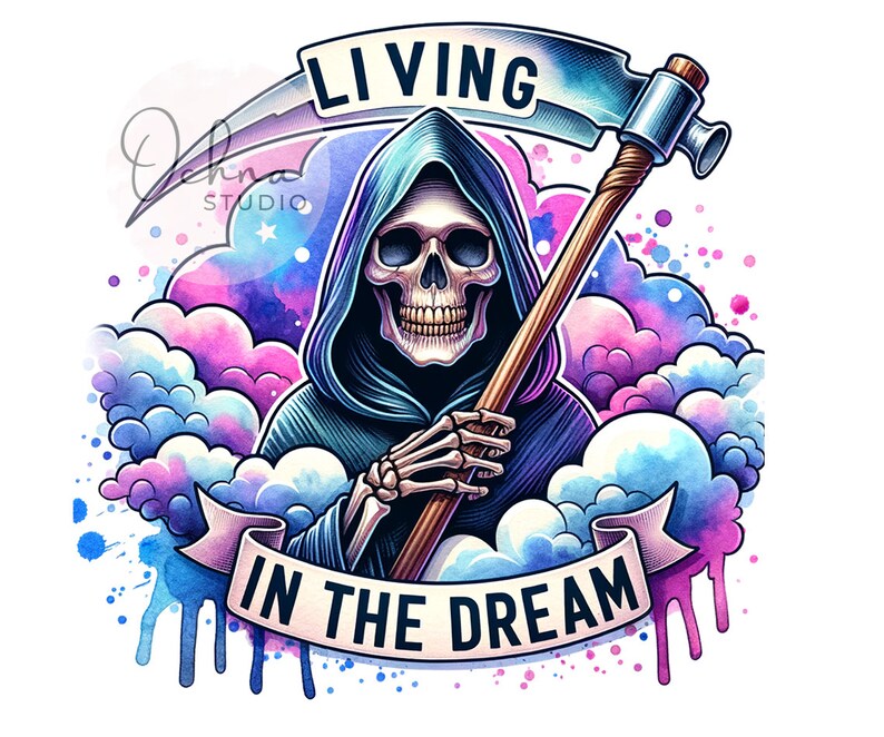 Living the Dream PNG, Grim Reaper Clipart, Sarcastic PNG, Snarky ...
