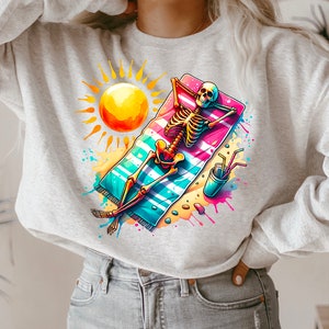 Fueled by Sunshine PNG, Beach Skeleton Clipart, Sarcastic PNG, Summer ...
