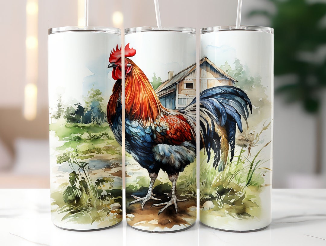 3D Farm Chicken Rooster Tumbler Wrapped, Chicken Tumbler Sublimation ...