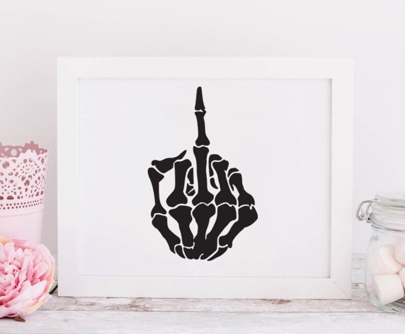 Skeleton Middle Finger, Middle Finger SVG, Middle Finger PNG, Finger ...