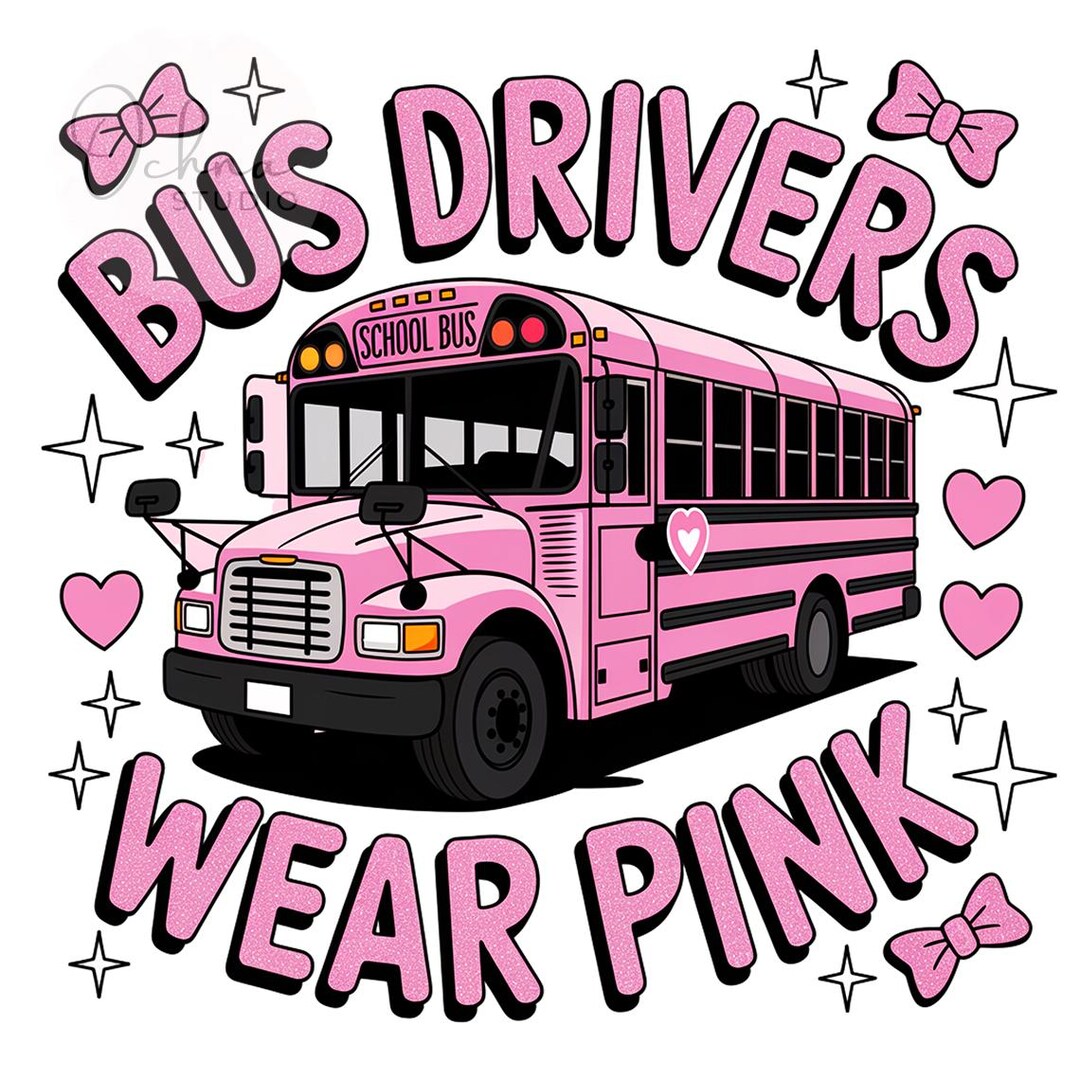 Bus Drivers Wear Pink Png, Pink Hearts Png, Breast Cancer Awareness in ...