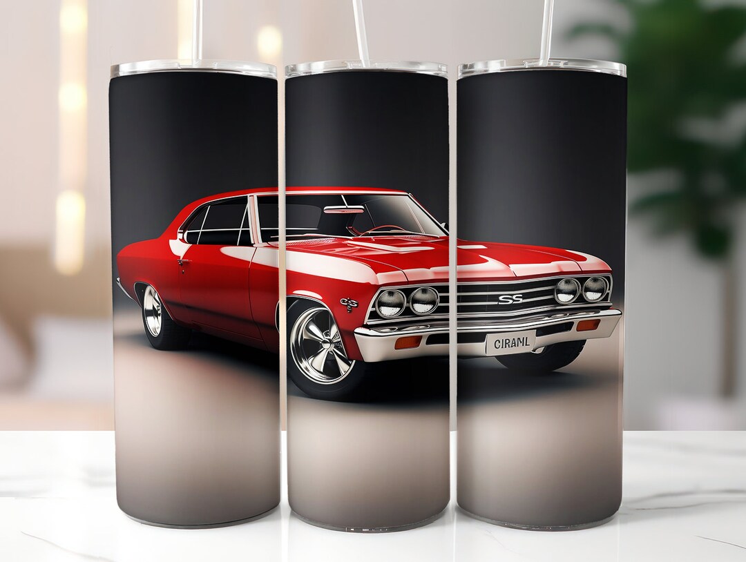 3D Vintage Muscle Classic Cars, Classic Car Tumbler Wrap, Tumbler ...
