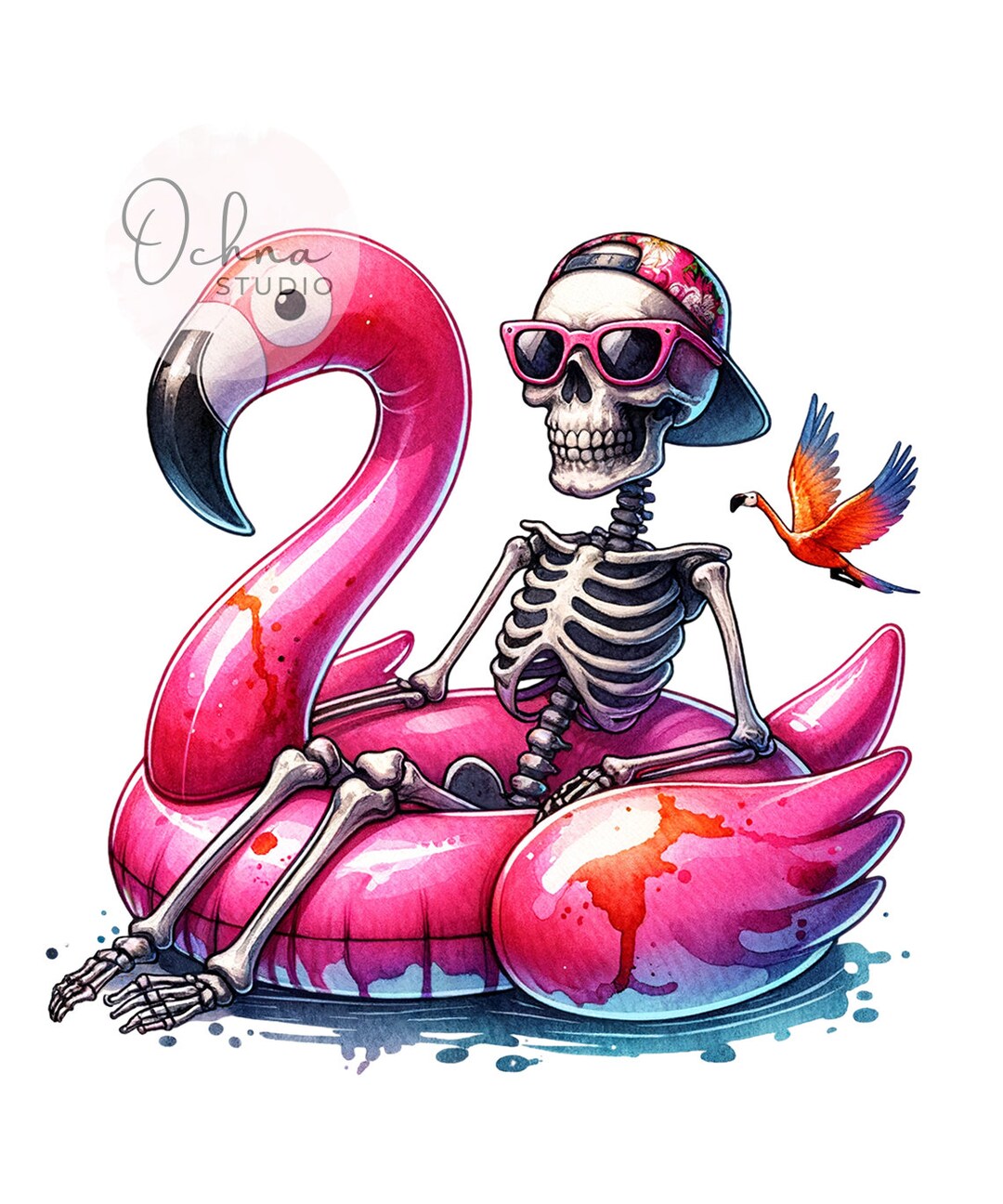Just Drifting PNG, Summer Skeleton Png, Sarcastic Png, Flamingo Float ...