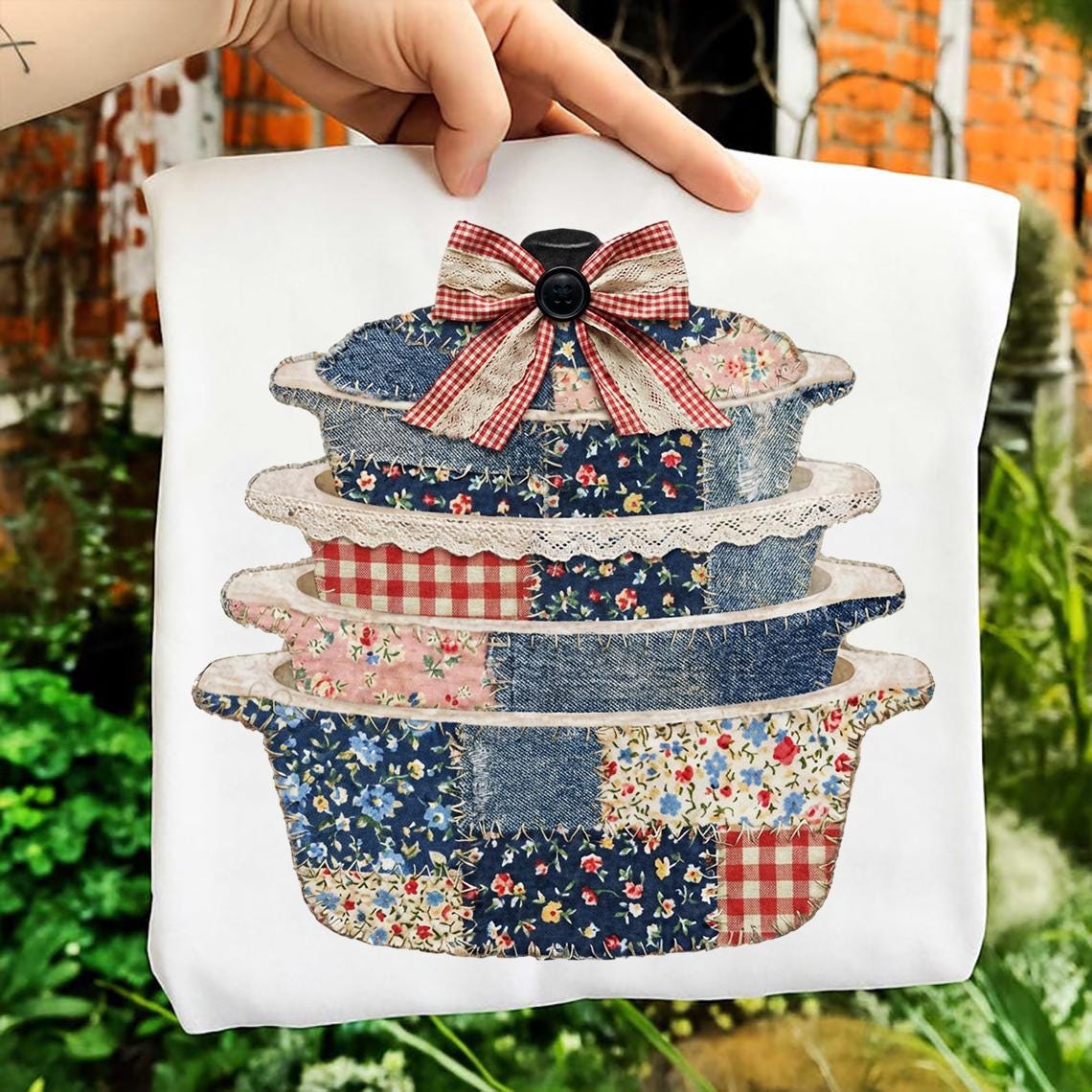Patchwork Grandmacore Pyrex PNG, Coquette Homestead, Thrifted Cottage ...
