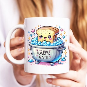 Live Laugh Toaster Bath PNG, Toast Clipart, Funny Bread Toast Bath Tub ...
