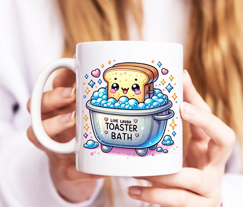 Live Laugh Toaster Bath PNG, Toast Clipart, Funny Bread Toast Bath Tub ...