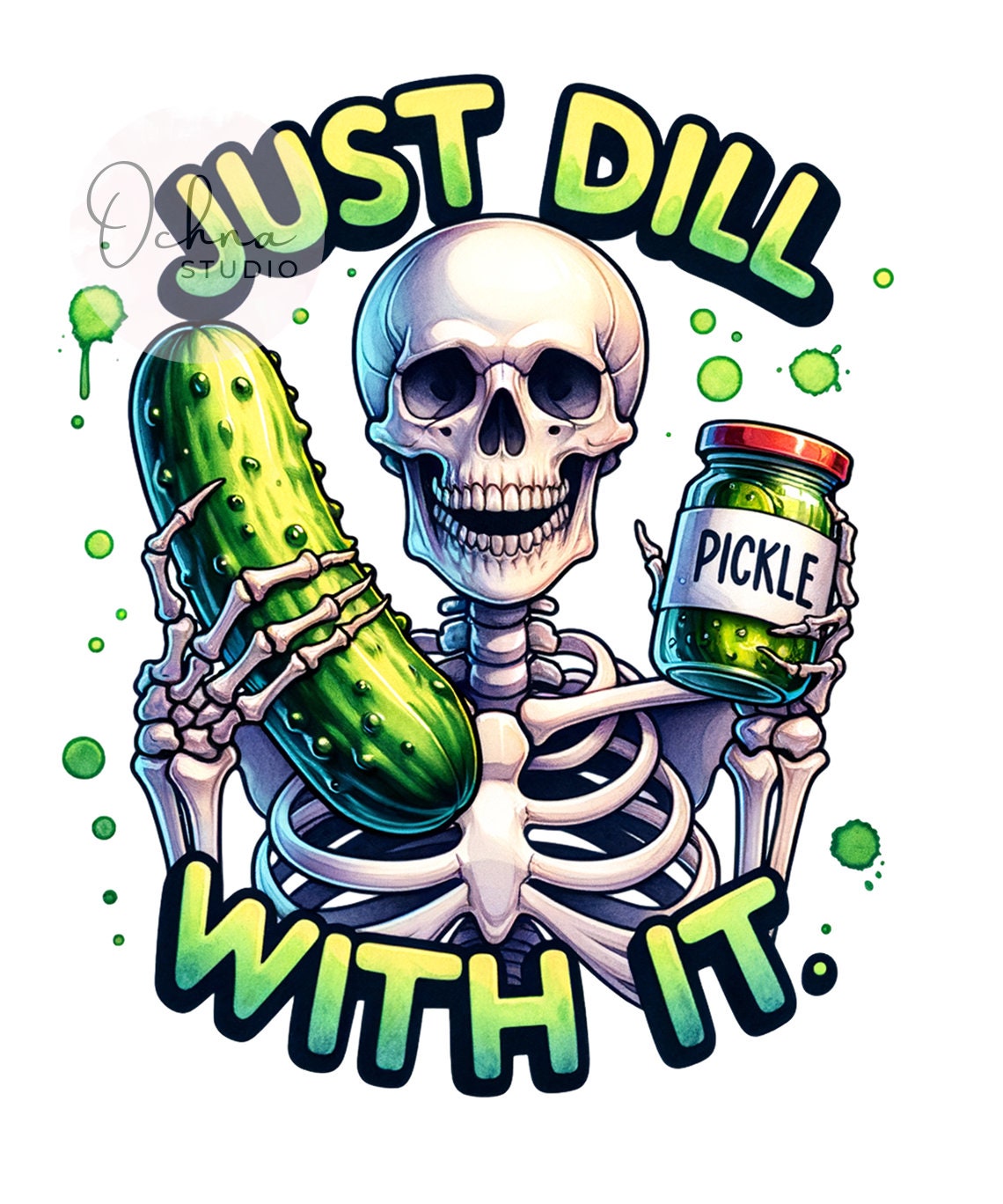 Dill With It PNG, Skeleton Pickle PNG, Dill Pickle Clipart, Snarky ...