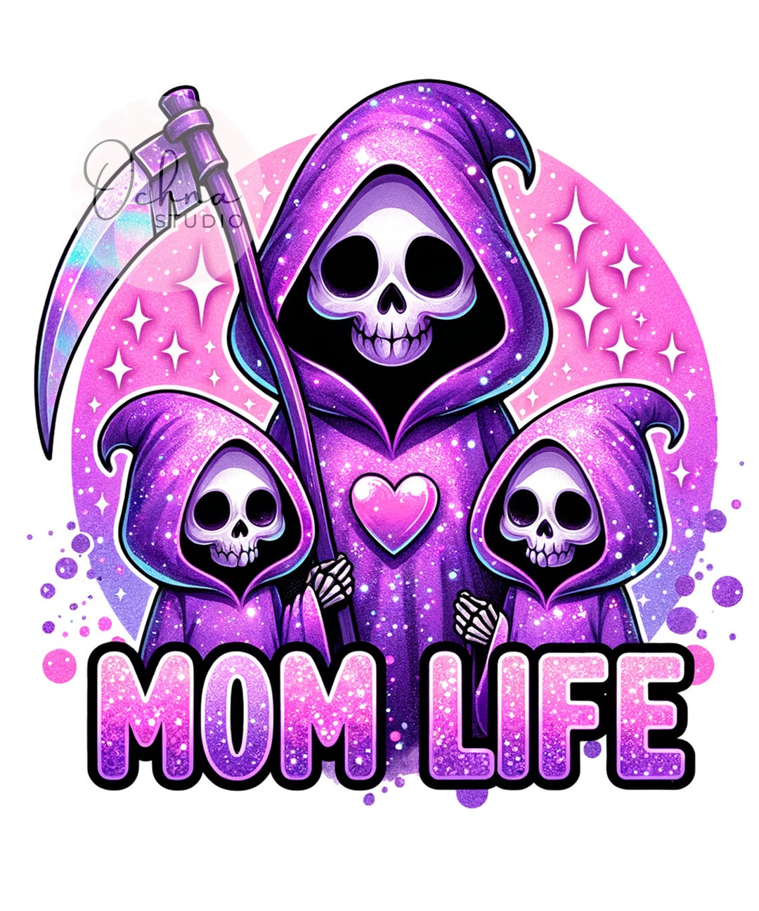 Mom Life PNG, Grim Reaper Skeleton Mom Clipart, Mom Skull PNG Design ...