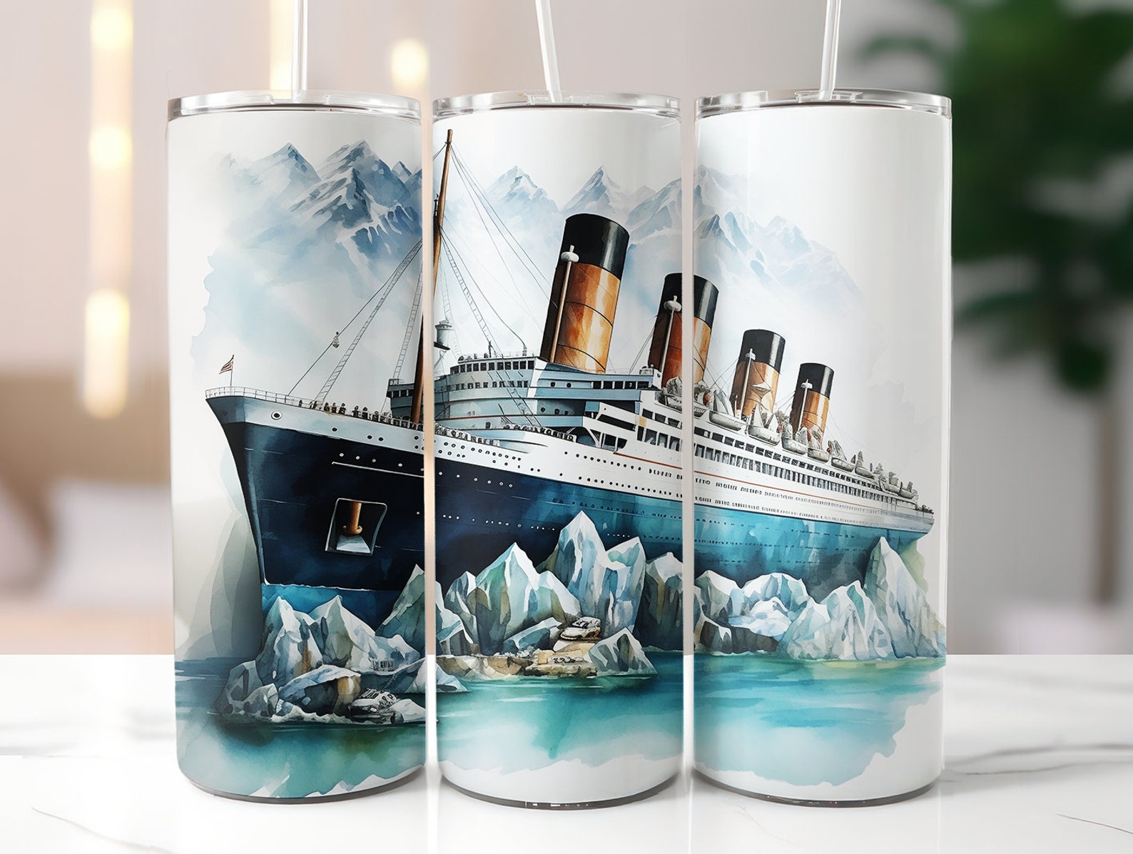 3D Titanic Iceberg Tumbler Wrap, Titanic Ship Tumbler Sublimation ...
