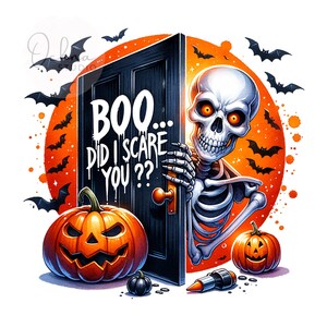 Boo Did I Scare You PNG, Spooky Summer Skeleton Clipart, Halloween ...