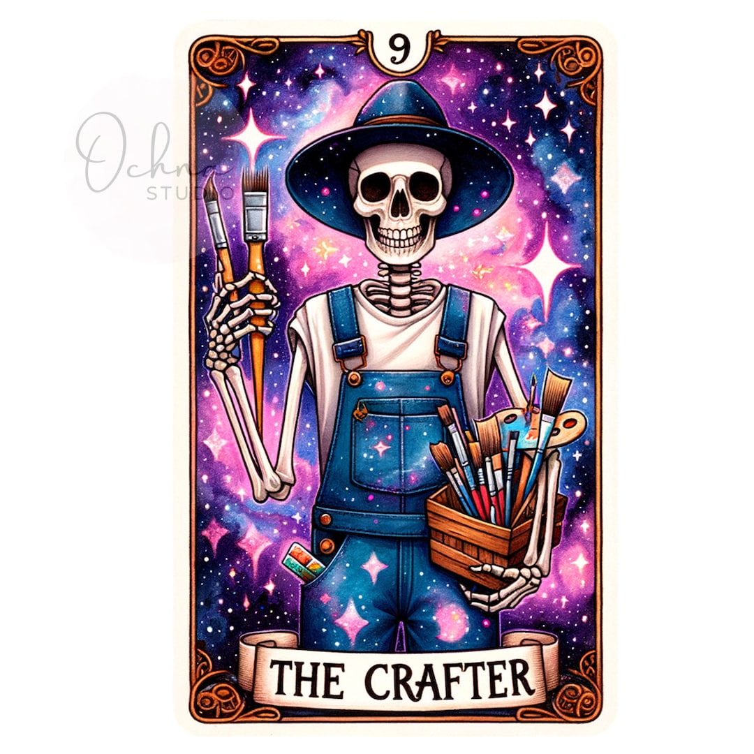 The Crafter Tarot Card PNG, Crafter Skeleton, Art Skeleton, Crafter Tarot Card Png, Tarot Card ...