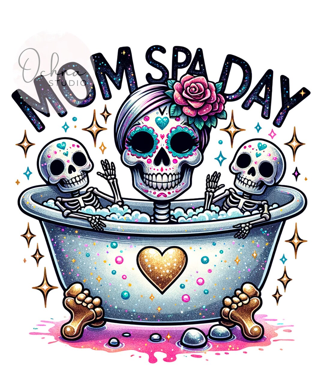 Moms Spa Day Png, Mom Life PNG, Skeleton Mom Clipart, Skeleton Mum ...