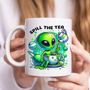 Spill the Tea PNG, Funny Grim Reaper Clipart, Alien Png, Green Tea Pot ...