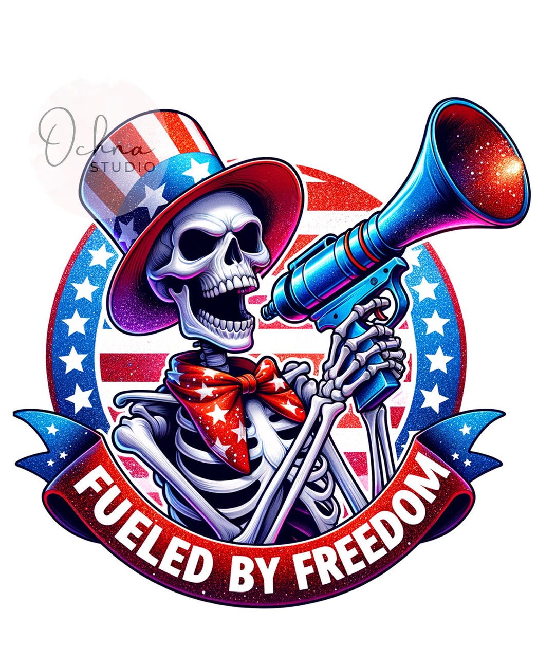 Fueled by Freedom PNG, Patriotic Skeleton PNG, 4th of July Skeleton ...