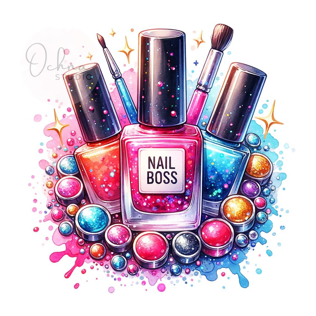 Nail Boss PNG, Nail Polish Png, Colorful Png, Nail Stylist Clipart ...