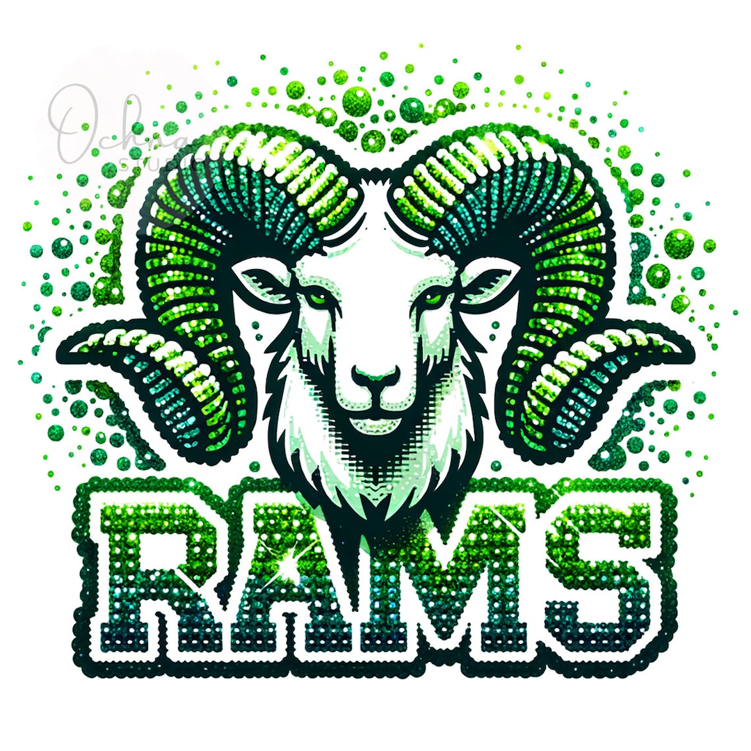 Rams Png, Mascot Png, Sport Png, Green Silver Sequin Png, Game Day Png ...
