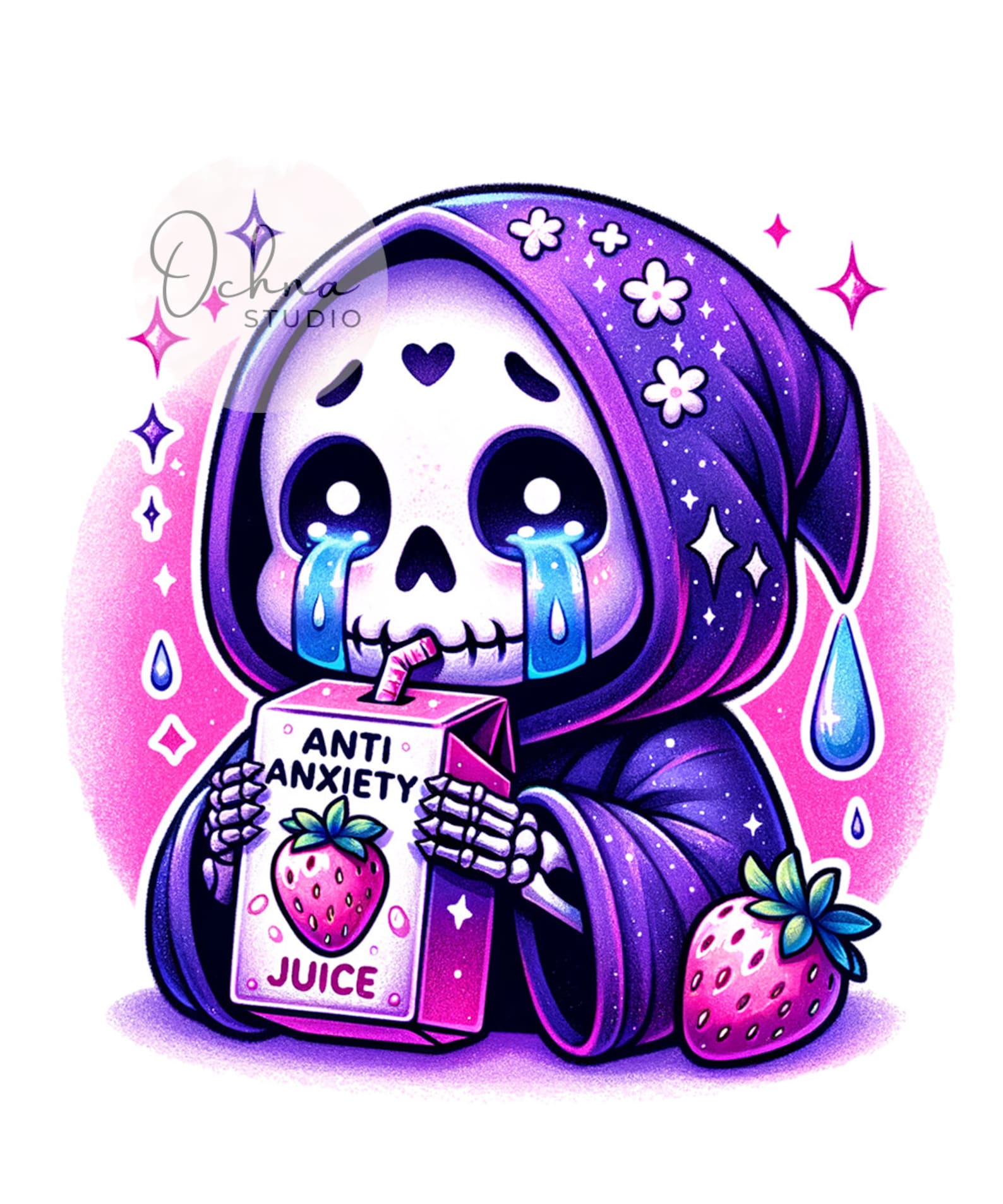 Anti Anxiety Juice PNG, Purple Anxiety Skeleton Sublimation, Antisocial ...