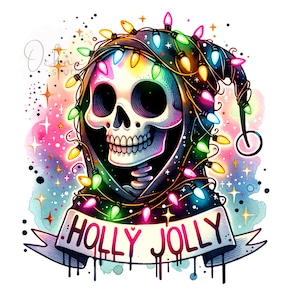 Holly Jolly PNG, Christmas Skeleton, Christmas Grim Reaper Png ...