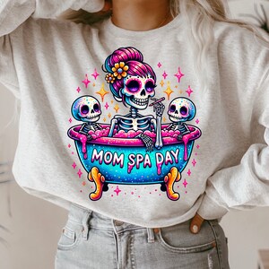 Moms Spa Day Png, Mom Life PNG, Skeleton Mom Clipart, Skeleton Mum ...