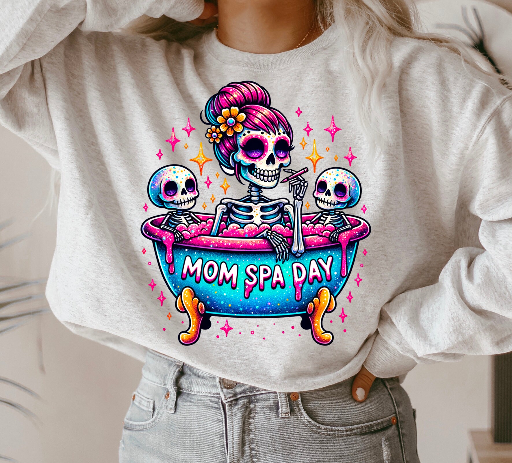 Moms Spa Day Png, Mom Life PNG, Skeleton Mom Clipart, Skeleton Mum ...