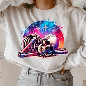 Exhausted PNG, Snarky Skeleton Clipart, Funny Tired Skeleton, Spooky ...