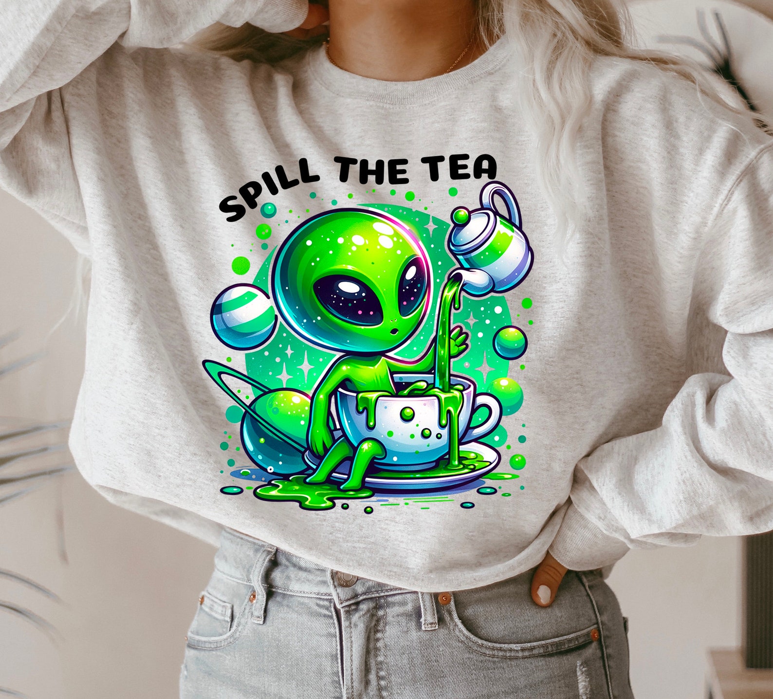 Spill the Tea PNG, Funny Grim Reaper Clipart, Alien Png, Green Tea Pot ...