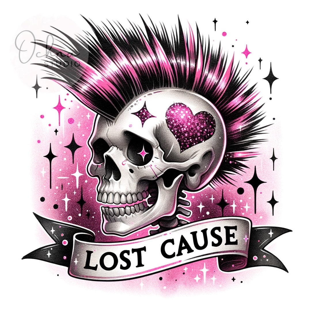 Lost Cause PNG, Snarky Skeleton Clipart, Punk Skeleton, Punk Anti ...