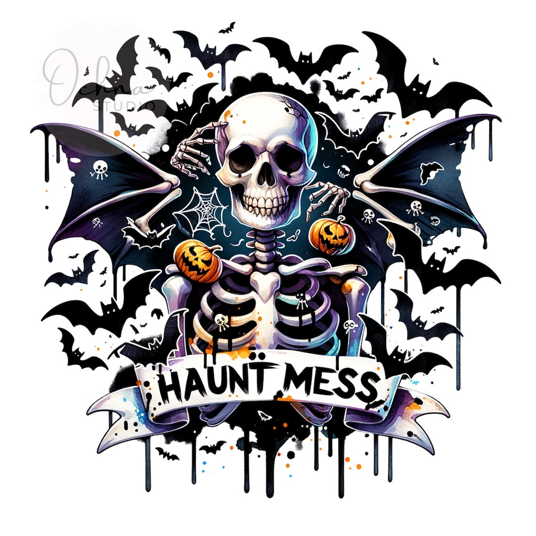 Haunt Mess PNG, Spooky Skelett Clipart, Haunt Mess Clip Art, gruselige ...