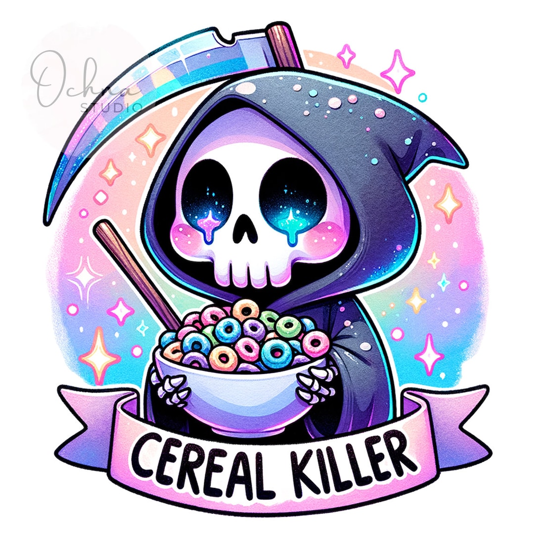 Cereal Killer PNG, Sarcastic Skeleton, Grim Reaper Clipart, True Crime ...