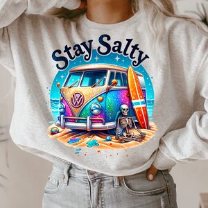 Stay Salty Retro PNG, Summer Skeleton Clipart, Sarcastic PNG, Snarky ...