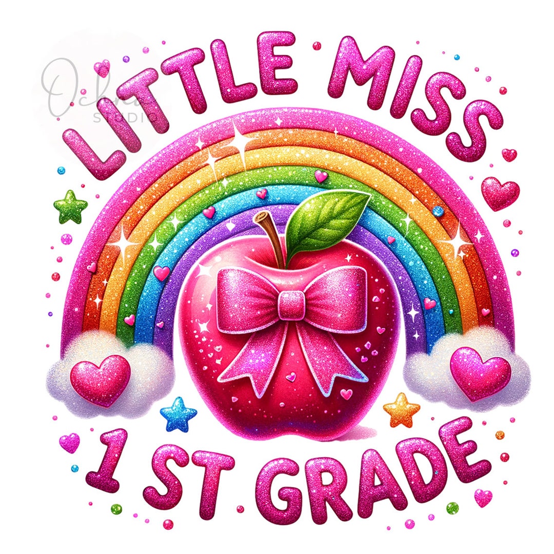Little Miss First Grade Png, Back to School Png, Kids Png, Rainbow Png ...