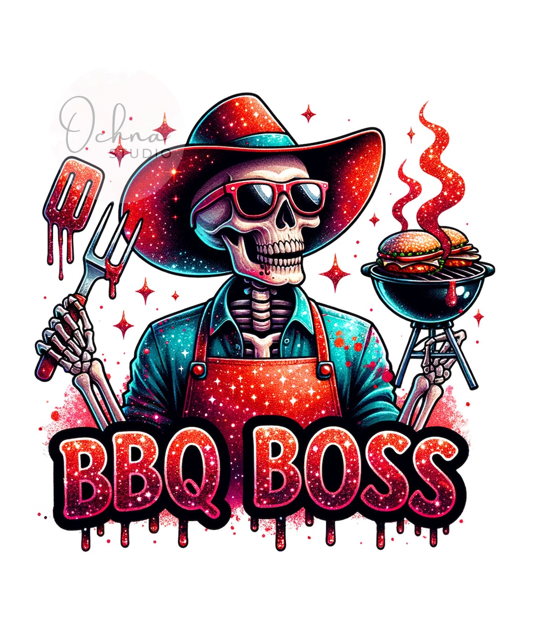 BBQ Boss Skeleton PNG, Grilling Skeleton Png, Fathers Day Png, 4th of ...