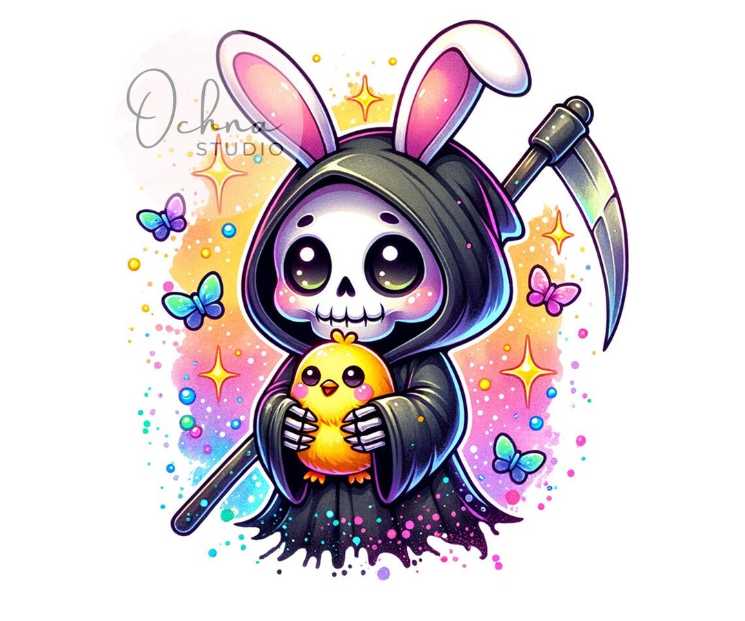 Spooky Easter PNG, Grim Reaper Easter Bunny PNG, Easter Chicken Png ...