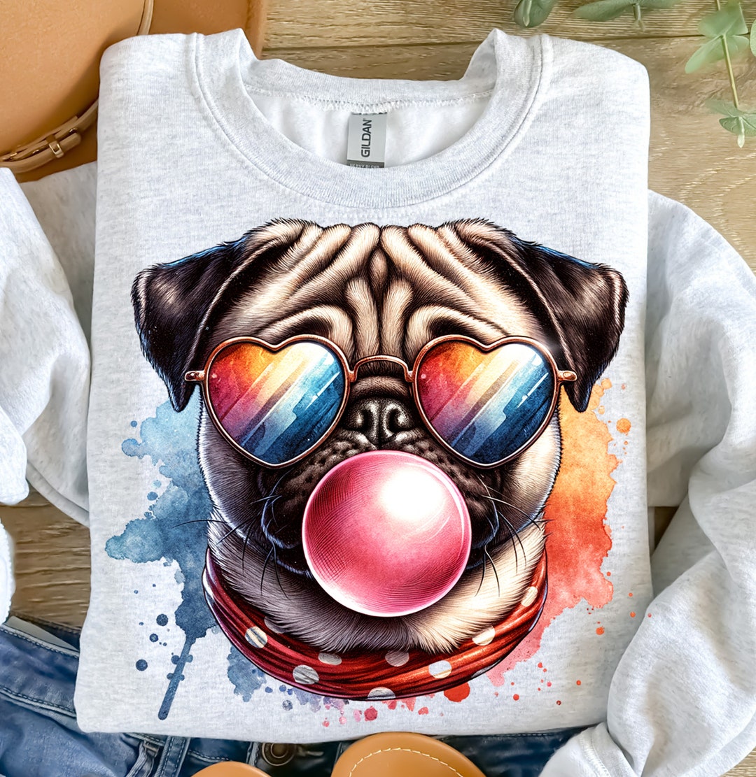 Retro Bulldog PNG, Funny Dog Png, Bubblegum Png, Vintage Png, Pug Png ...