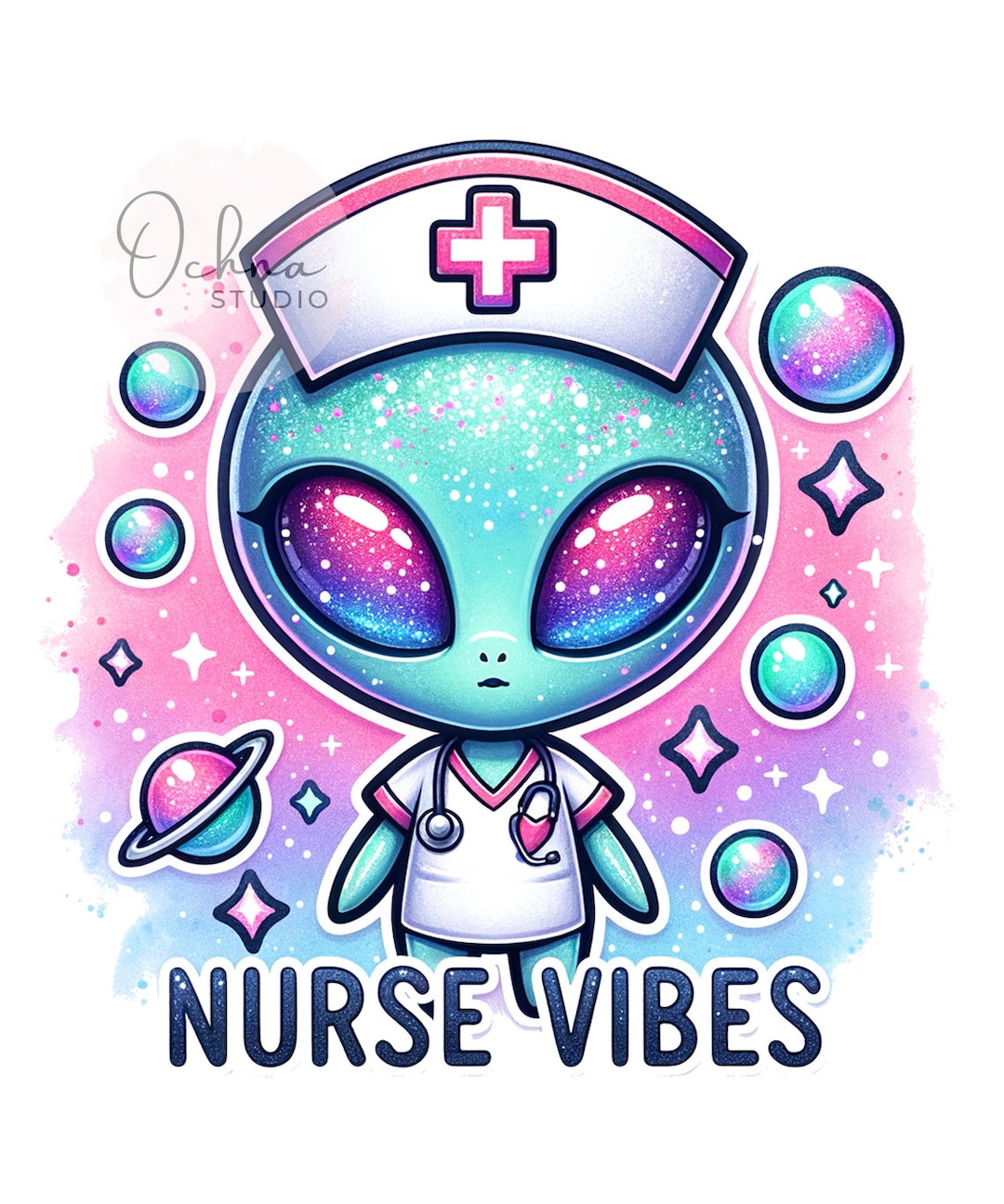 Nurse Vibes Alien PNG, Future Nurse PNG, Alien Nurse, Skeleton Nurse ...