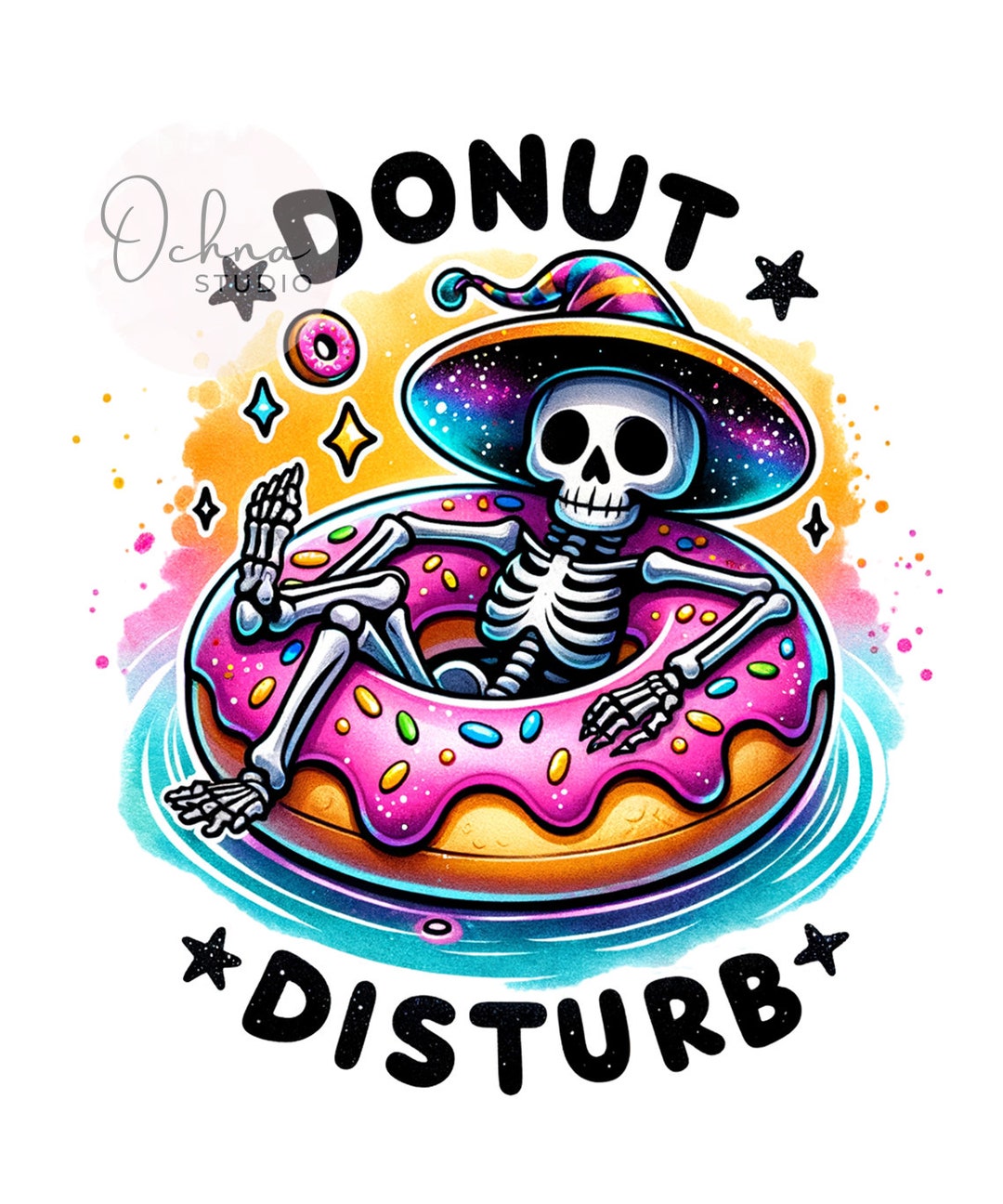 Donut Disturb PNG, Snarky Skeleton Sublimation Design, Pool Float Donut ...