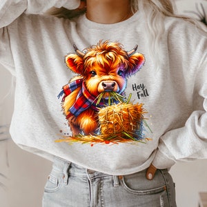 Hey Fall PNG, Halloween Highland Cow Clipart, Sassy Heifer Cow ...