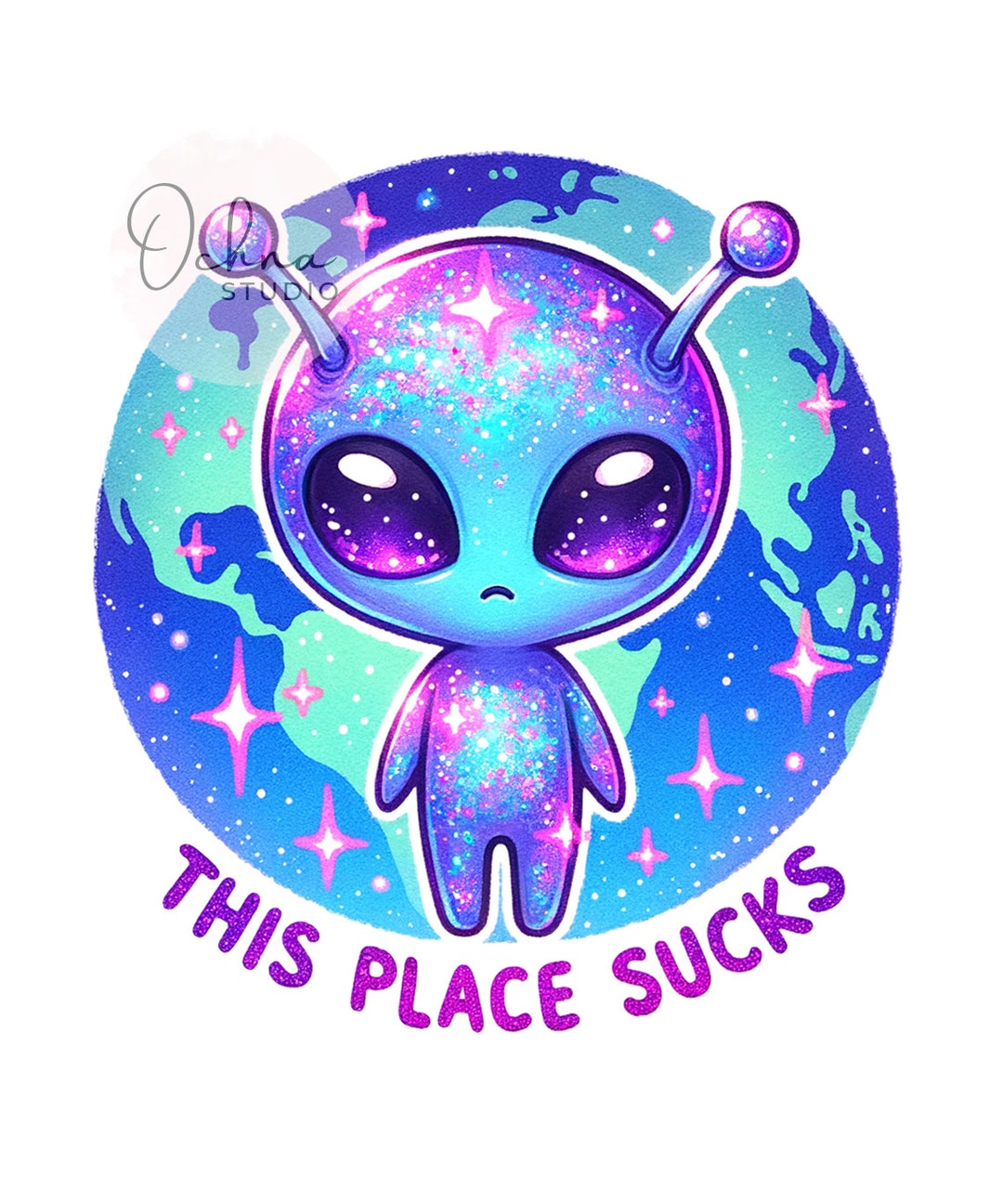 This Place Sucks Funny Alien PNG, Antisocial Alien Clipart, Sarcastic ...