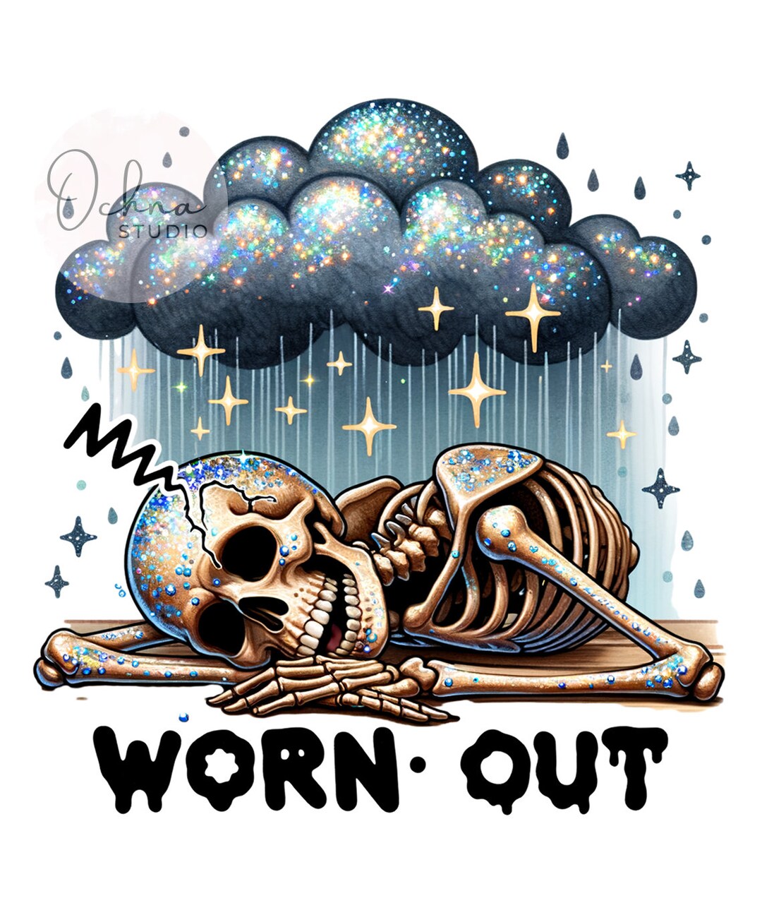 Worn Out PNG, Exhausted, Snarky Skeleton Clipart, Funny Tired Skeleton ...