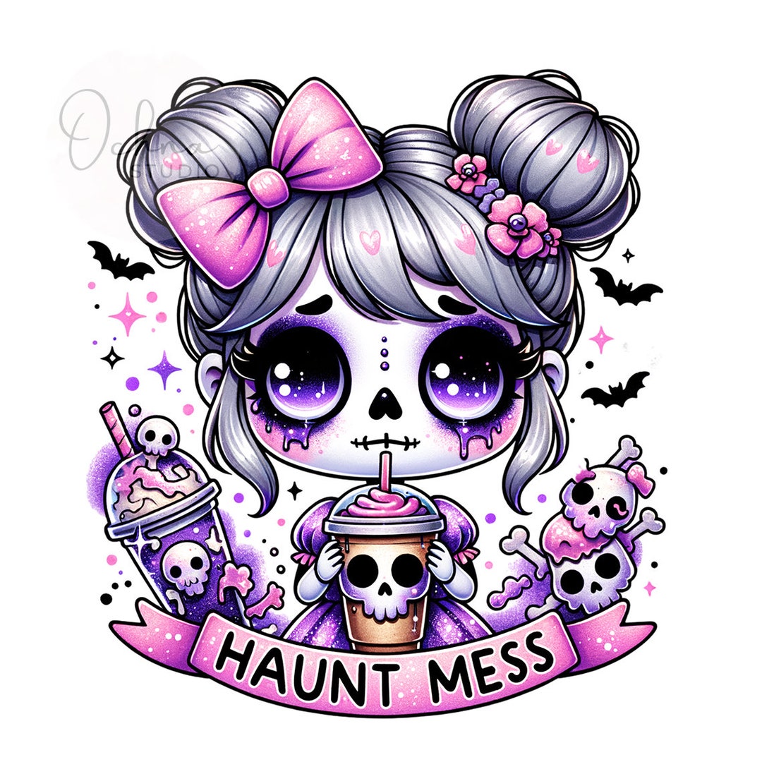 Haunt Mess PNG, Spooky Skeleton Clipart, Haunt Mess Girl, Spooky ...