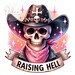 Raising Hell PNG, Spooky Cowboy Clipart, Southern Phrase Png, Country ...