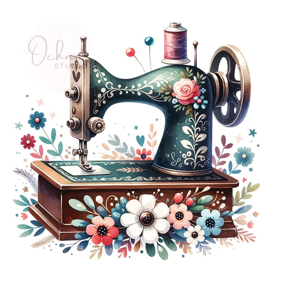 Vintage Sewing Machine PNG, Sewing Machine Clipart, Sew Png, Sew, T ...