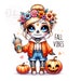 Fall Vibes Girl PNG, Spooky Skeleton Clipart, Spooky Summer Clipart ...