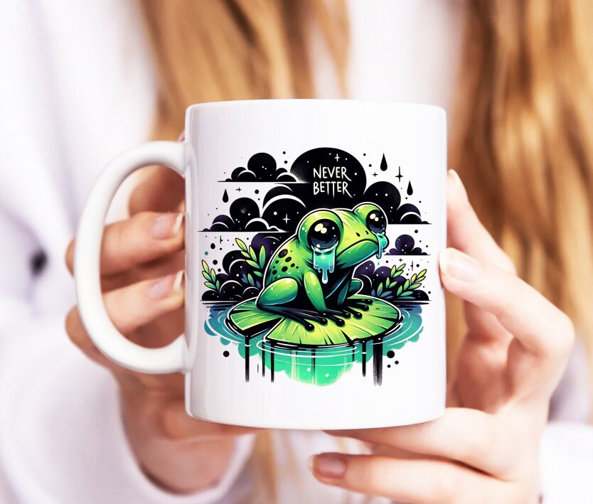 Never Better Frog Clipart, Funny Frog PNG, Snarky Froggy, Lily Pad ...