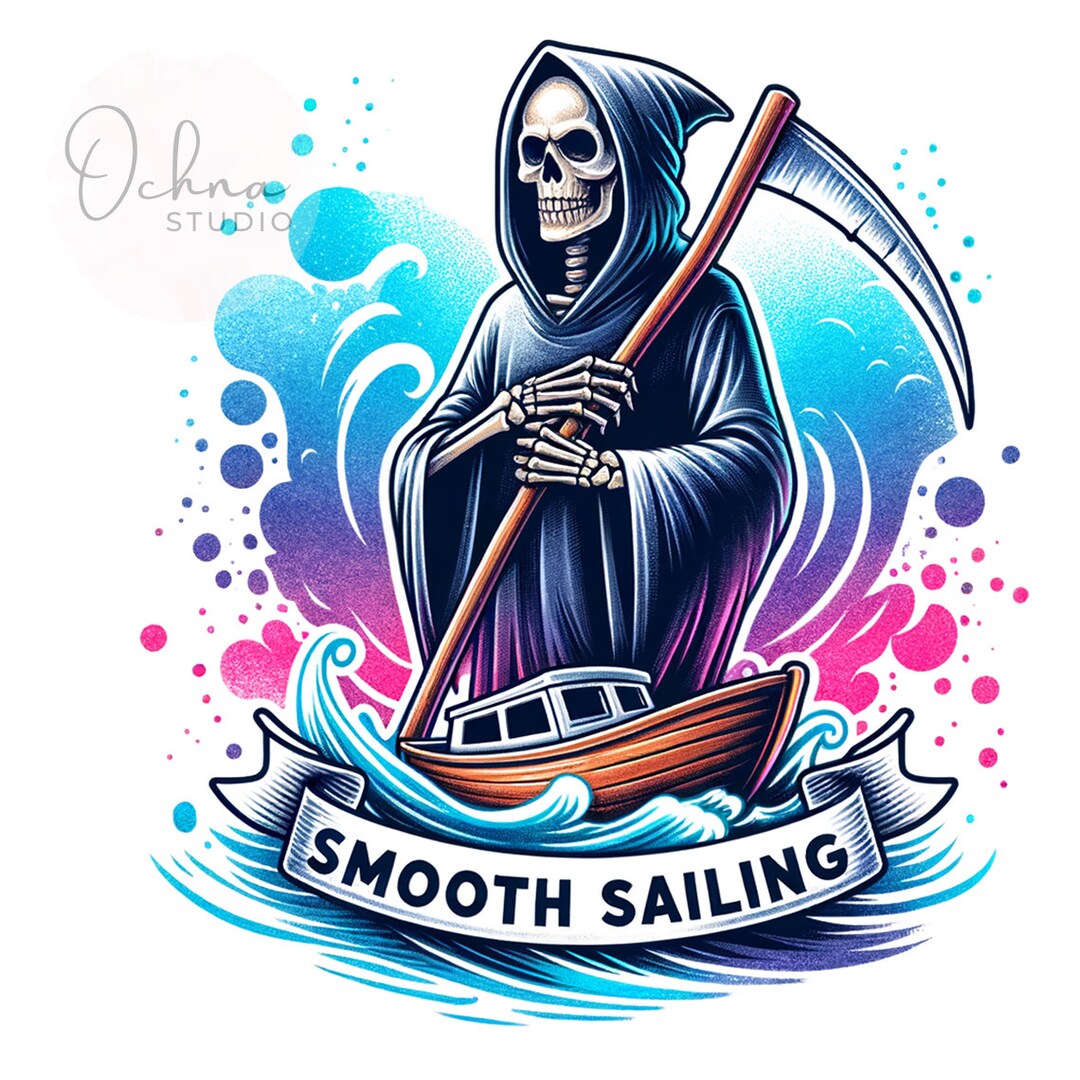 Smooth Sailing PNG, Grim Reaper Clipart, Grim Reaper Sailing Png ...