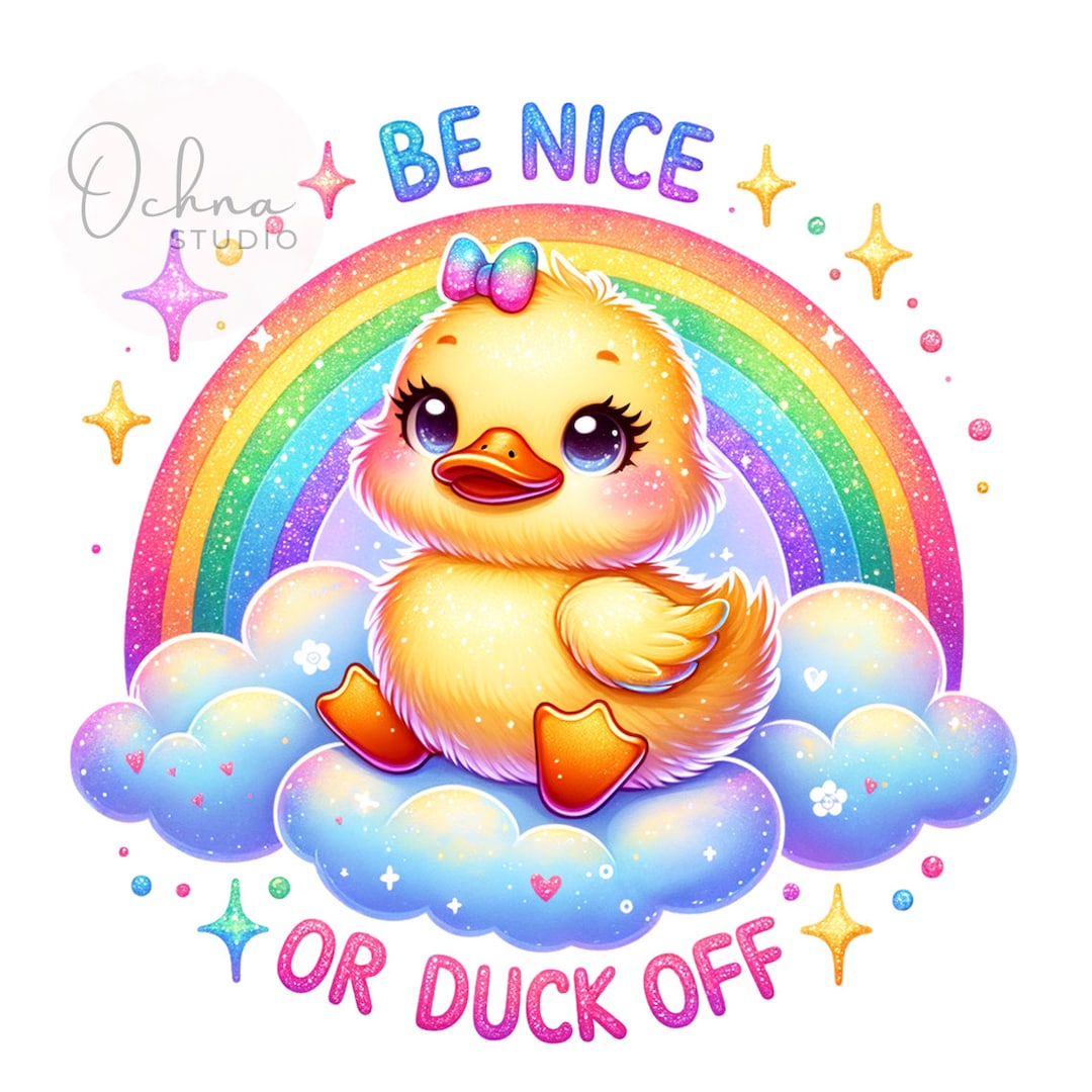 Be Nice or Duck off PNG, Funny Duck Clipart, Duck PNG, I Don't Give a ...