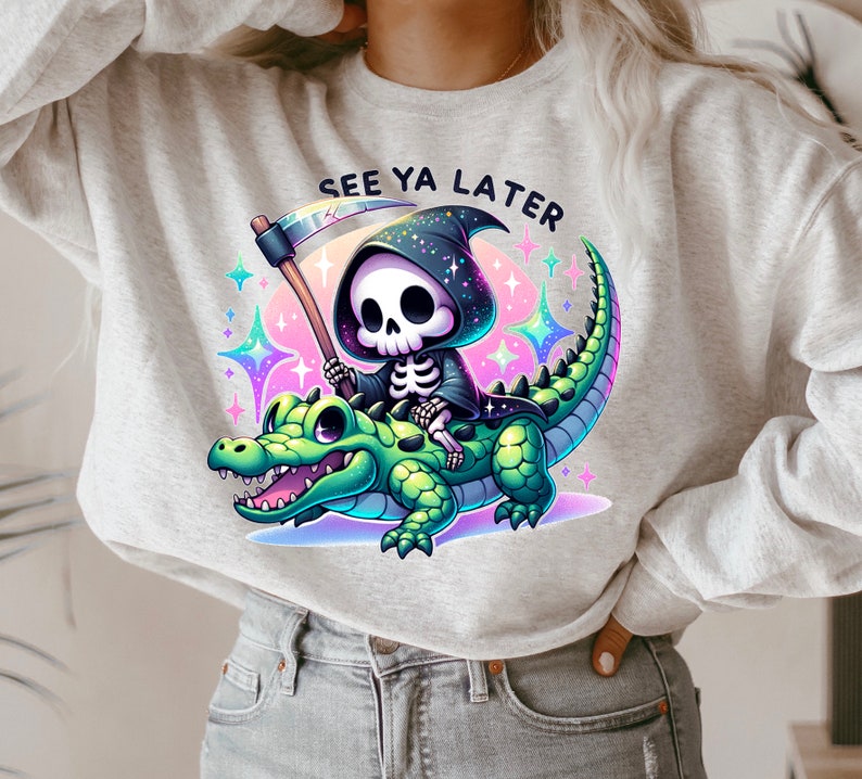 Alligator PNG, See Ya Later Alligator PNG, Snarky Skeleton, Alligator ...