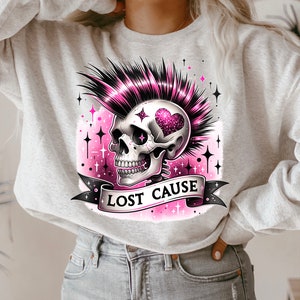 Lost Cause PNG, Snarky Skeleton Clipart, Punk Skeleton, Punk Anti ...