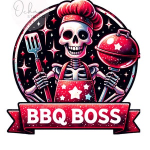 BBQ Boss Skeleton PNG, Grilling Skeleton Png, Fathers Day Png, 4th of ...