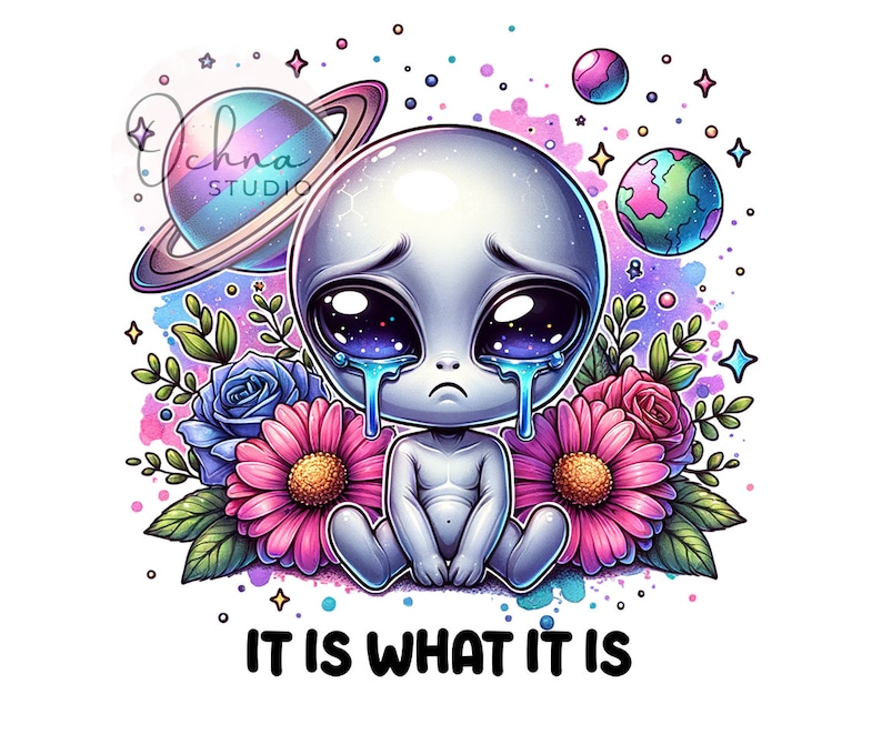 It is What It is PNG, Sad Crying Alien Clipart, Sarcastic Alien Clipart ...